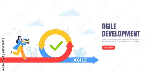 Agile Development Methodology Business Concept Flat Style Design Vector Illustration Isolated On