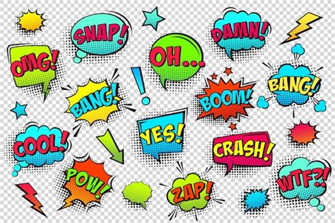Premium Vector | Comic colored speech bubbles with halftone shadow and text phrase sound ...