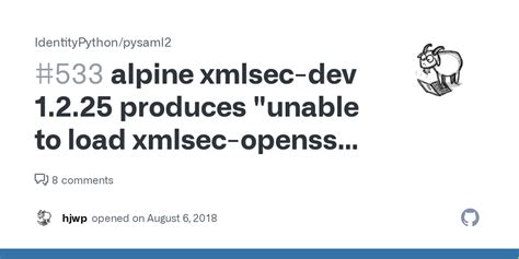 alpine xmlsec dev 1 2 25 produces unable to load xmlsec openssl