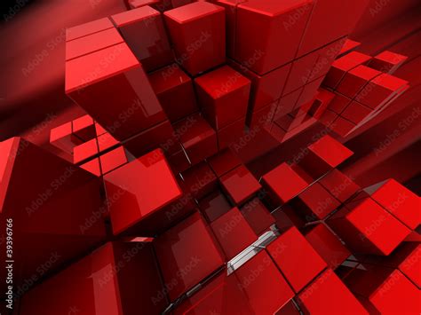 Abstract Red Cubes Background Stock Illustration Adobe Stock