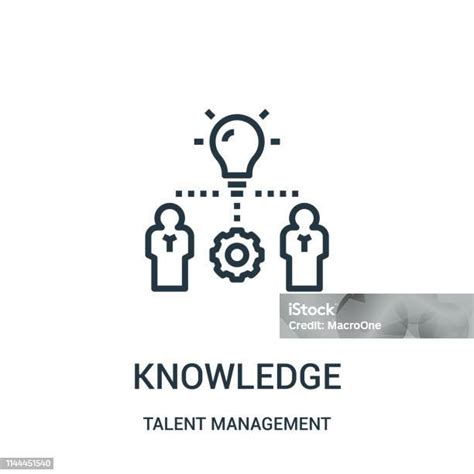 인재 관리 컬렉션의 지식 아이콘 벡터입니다 얇은 라인 지식 개요 아이콘 벡터 일러스트 레이 션입니다 과학에 대한 스톡 벡터 아트