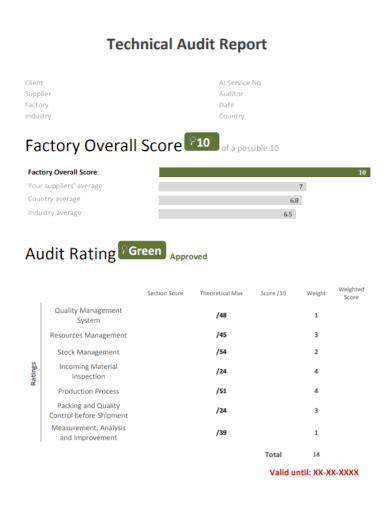 FREE Technical Audit Report Samples In PDF