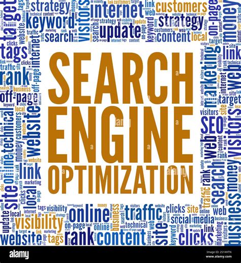 Seo Search Engine Optimization Word Cloud Conceptual Design Isolated On White Background Stock