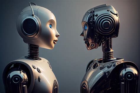 Premium Ai Image Dialogue Or Communication Between Two Robots