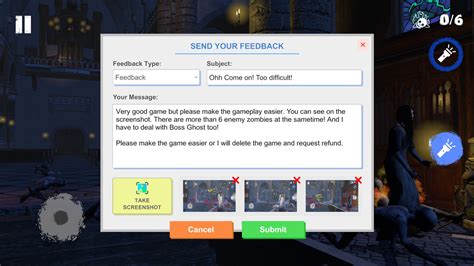 feedback and bug form with screenshots and drawing feature