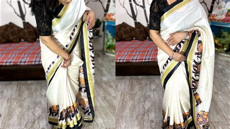 Easy Open Saree Draping With Perfect Pleats | How To Wear Open Saree Tutorials For Beginners ...