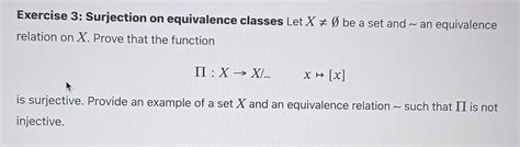 Solved Exercise 3 Surjection On Equivalence Classes Let