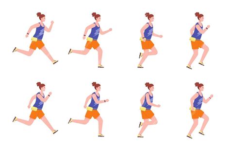 Premium Vector Running Woman Sequence Sprite Animation Run Women