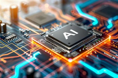 Ai Microchip On Circuit Board Premium Ai Generated Image