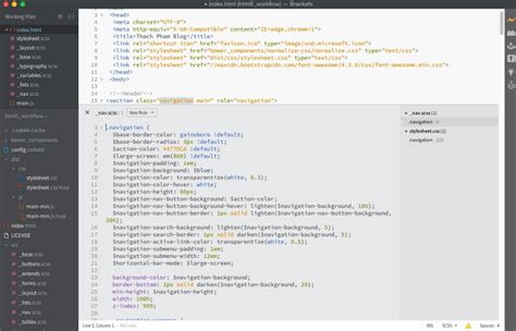 Brackets Code Editor nên dùng cho web designer Tự học lập trình
