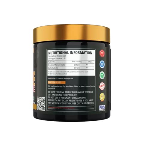 Unflavored Creatine Monohydrate Packaging Size 250gm At Rs 950piece