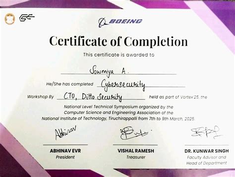Workshop Nit Certification Learning Cybersecurity Sowmiya A