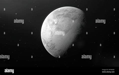 Rotating Moon In Different Phases With Detailed Surface Motion Outer Space Dark Background