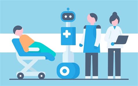 Premium Vector Ai Robot Helping Doctor Amp Nurse Patient Diagnostic