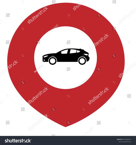 Car Icon Map Pointer Vector Illustration Stock Vector Royalty Free 1095366551 Shutterstock