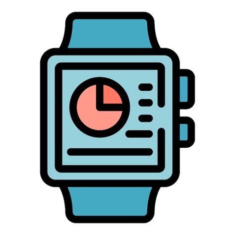 Premium Vector Smartwatch App Icon Outline Vector Care Pulse Calorie App Color Flat