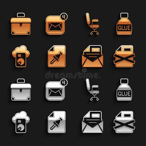 set note paper with push button glue delete file document mail and e mail cloud database