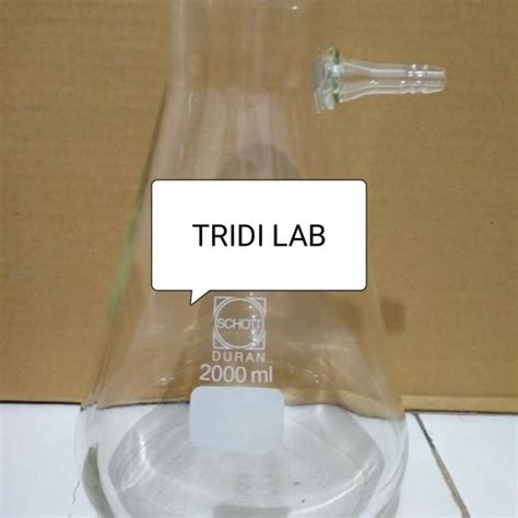 Promo Duran Filter Flask Glass 2000 Ml Filtering Flask Kaca 2 L Duran