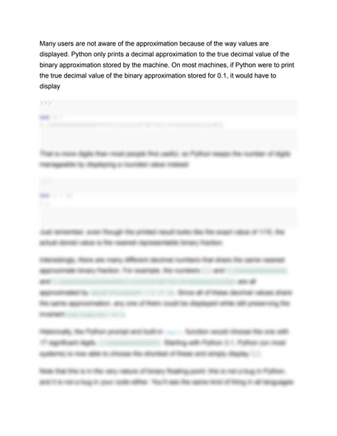 SOLUTION Floating Point Arithmetic Issues And Limitations Studypool