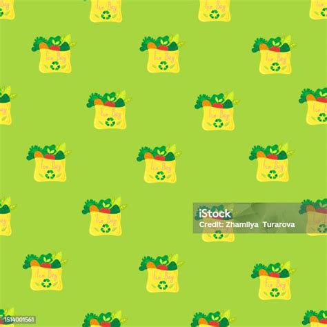 플라스틱 없음 친환경 폐기물 제로 개념 줄이고 재사용하고 거부하고 재활용하고 썩습니다 생태 생활 방식과 지속 가능한 개발 플랫 손으로 그린 스타일 일러스트레이션 원활한 패턴