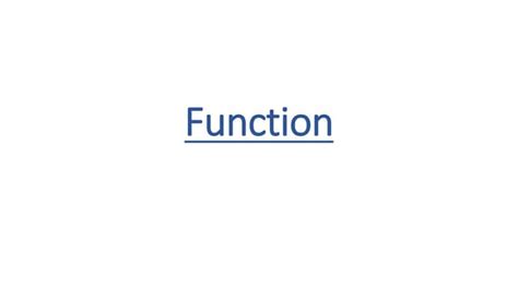 Functions In Python Ppt
