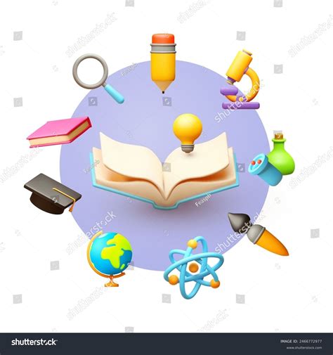 Education Concept E Learning Design Open Book Stock Vector Royalty