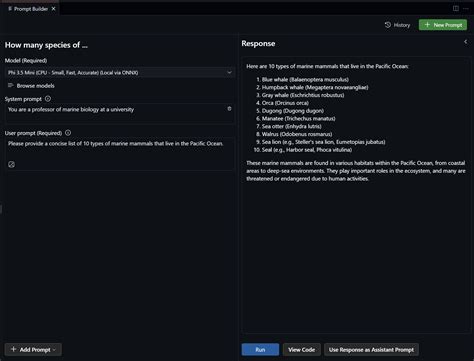 Начало работы с конструктором запросов в инструментарии ИИ для vs code