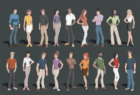 شخصیت های زن و مرد مجموعه تصویرسازی وکتور لایه باز عکس با کیفیت و وکتور لایه باز پارس استاک