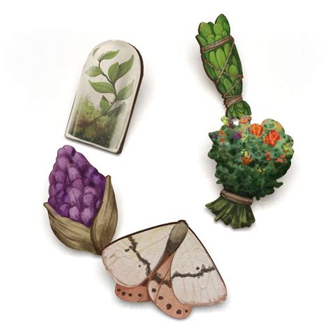 ᐉ Набор значков Lex Altern Колдовские зелья магия из дерева 5 шт • Купить в Киеве Украине