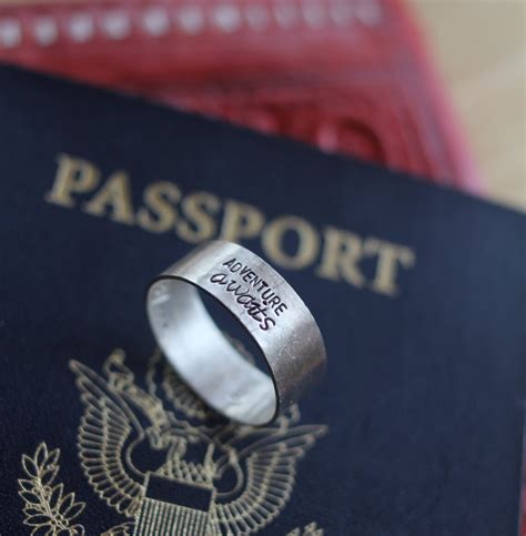 Reversible Ring Compass On One Side And Adventure Awaits On Etsy