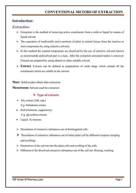 Extraction Methods Ppt
