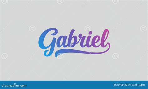 Cursive Font Spelling Gabriel In A Gradient From Blue To Purple The