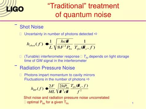 Ppt “traditional” Treatment Of Quantum Noise Powerpoint Presentation