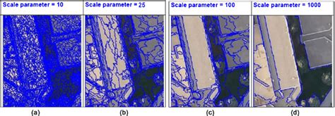 multi resolution segmentation results with the scale parameters 10 a