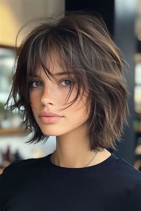 35 Effortless Chic Bob Hairstyles Chestnut Textured Bob With Soft Layers