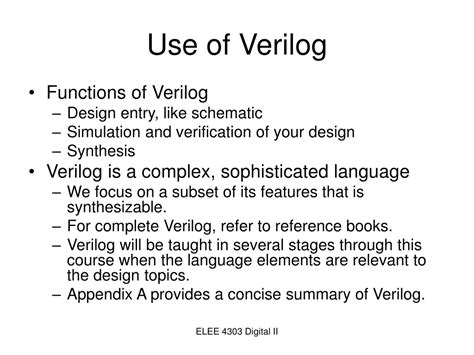 PPT Introduction To Verilog And Hardware Description Languages PowerPoint Presentation ID