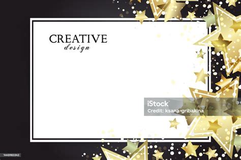 디플로마 디자인 서식 파일입니다 별이 빛나는 프레임과 복사 공간이 있는 졸업 카드 별 모양에 대한 스톡 벡터 아트 및 기타