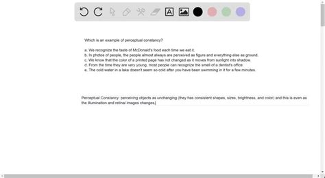 Solved Identify Each Of The Following Visual Perceptions As An Example Of Size Constancy Shape