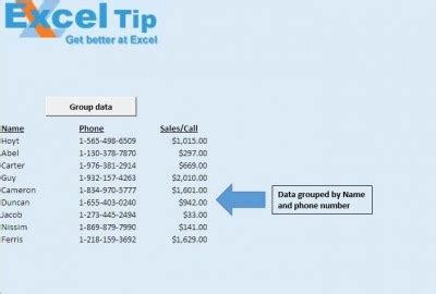 Grouping Data Using Vba In Microsoft Excel