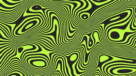 Acid Background With Wavy Stripes In Futuristic Modern Style Abstract Optical Illusion Backdrop