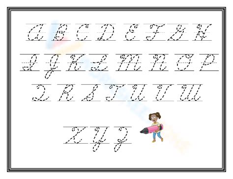 Cursive Alphabet Chart A Z