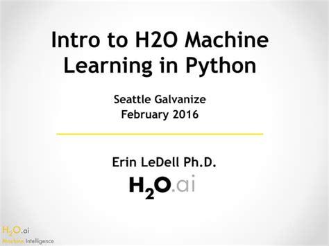 Intro To H2o Machine Learning In Python Galvanize Seattle Pdf Programming Languages