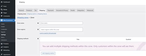 WooCommerce Shipping Based On Zip Code Postal Code
