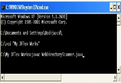Screenshot Showing The Command For Compiling The Generated Code