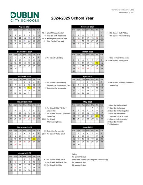 Dublin City Schools Calendar 2025 2026 [high Schools]