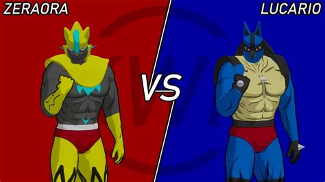 Zeraora Vs Lucario Youtube