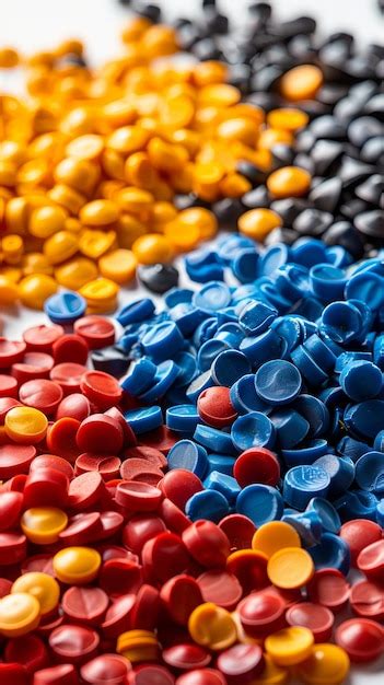 Premium Photo Vibrant Plastic Masterbatch Pellets Separated On A