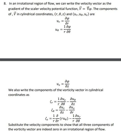 Solved 8 In An Irrotational Region Of Flow We Can Write