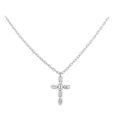 Emerald Cut Diamonds Necklace For Sale At 1stdibs Emerald Cut Diamond