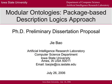 Modular Ontologies Package Based Description Logics Approach Ppt